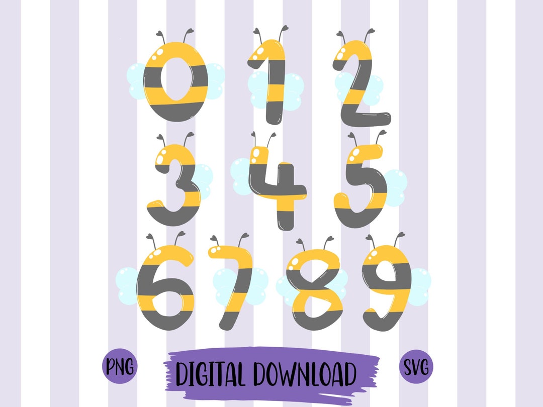 Bee Numbers Png Bee Numbers Svg Bee Learning Png Kindergarten Png Kids ...