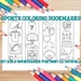 Sports Coloring Bookmarks Football Bookmark Baseball Basketball Hockey ...