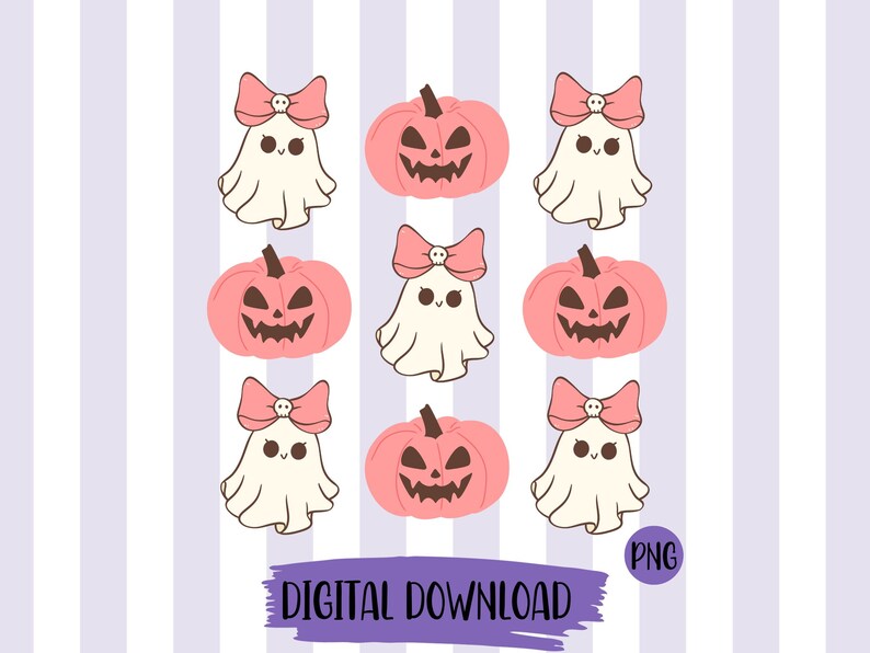 Pink Halloween Png Pink Pumpkin Png Ghost Png Preppy Png Coquette ...