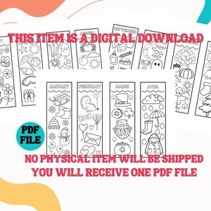 Months of the Year Coloring Bookmarks Educational Activity ...