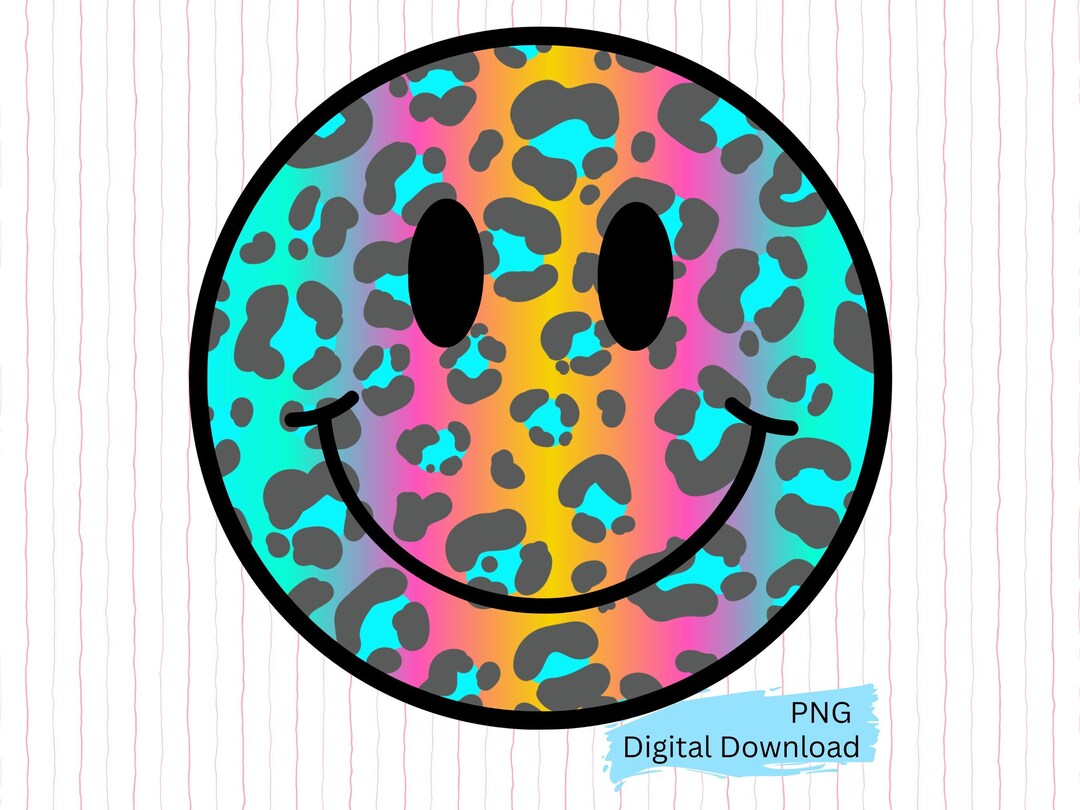 Leopard Smiley Face Png Cheetah Smiley Face Png Leopard - Etsy