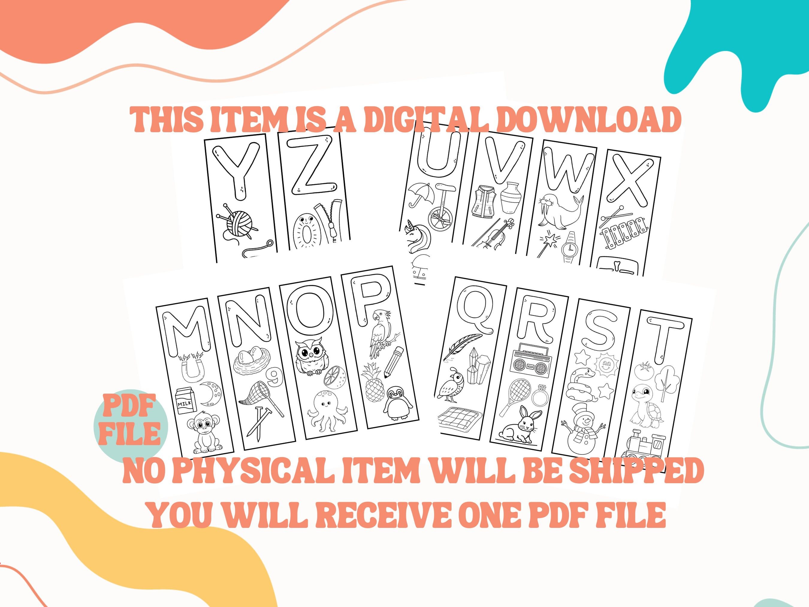 Alphabet Coloring Bookmarks Kids Printable Alphabet Bookmarks A-Z ...