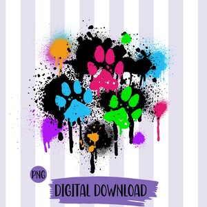 Graffiti Paw Prints PNG, Spray Paint Art (digital Download) - Etsy