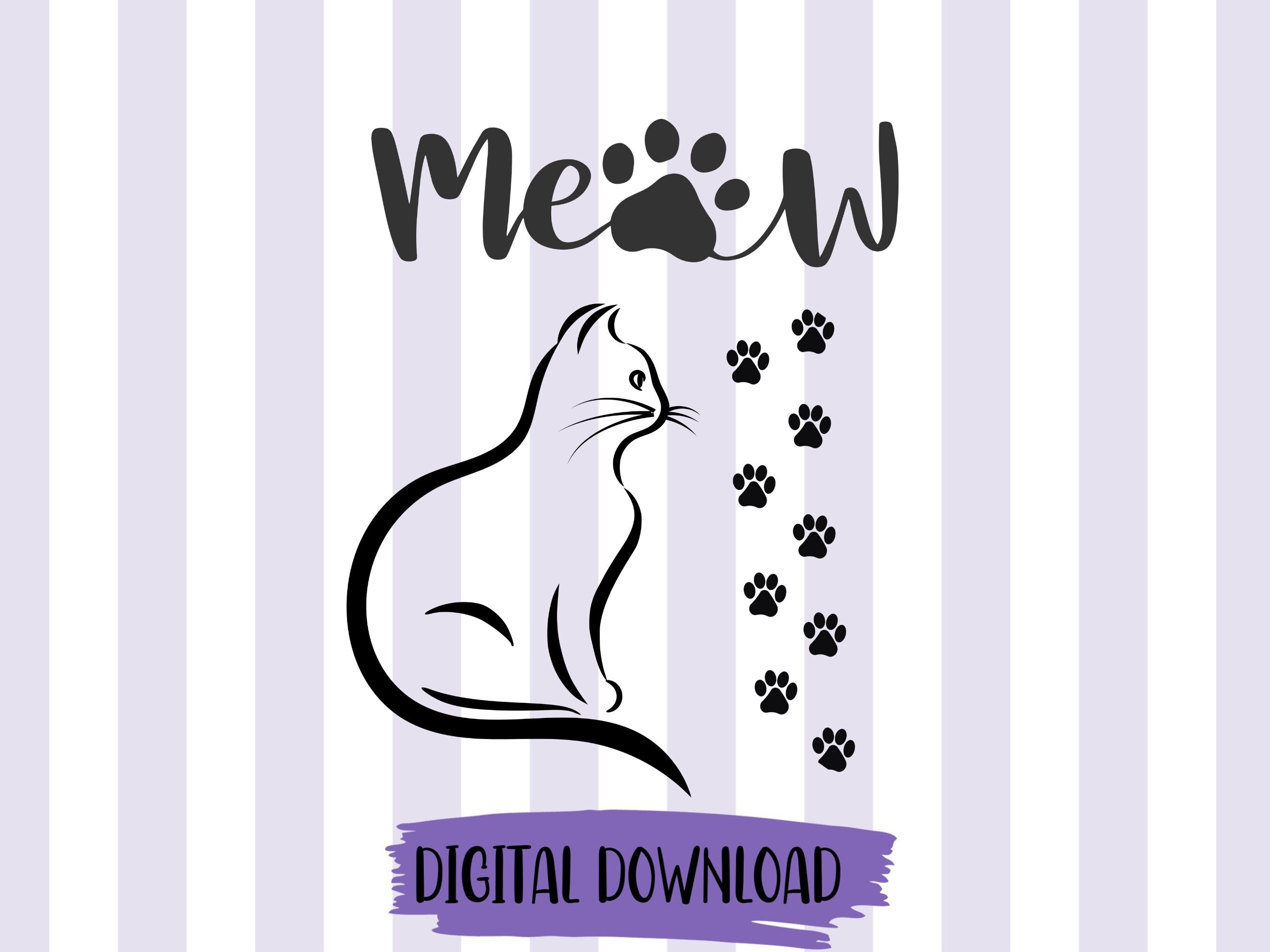 Cat Paw Print Png Meow Png Cat Lover Png Cat Outline Png Cat Png Pet ...