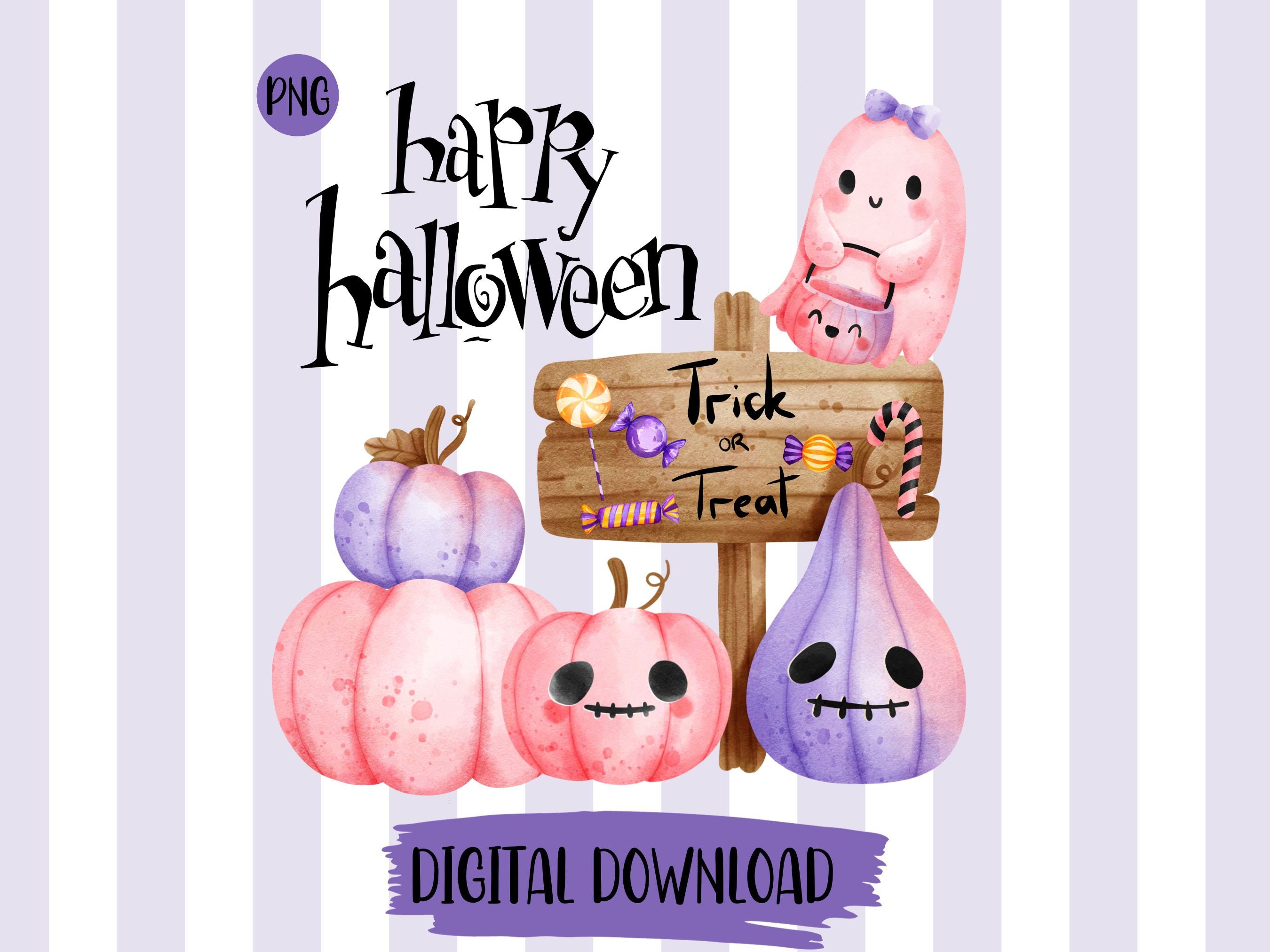 Watercolor Pumpkins Png Ghost Png Happy Halloween Png Trick or Treat ...