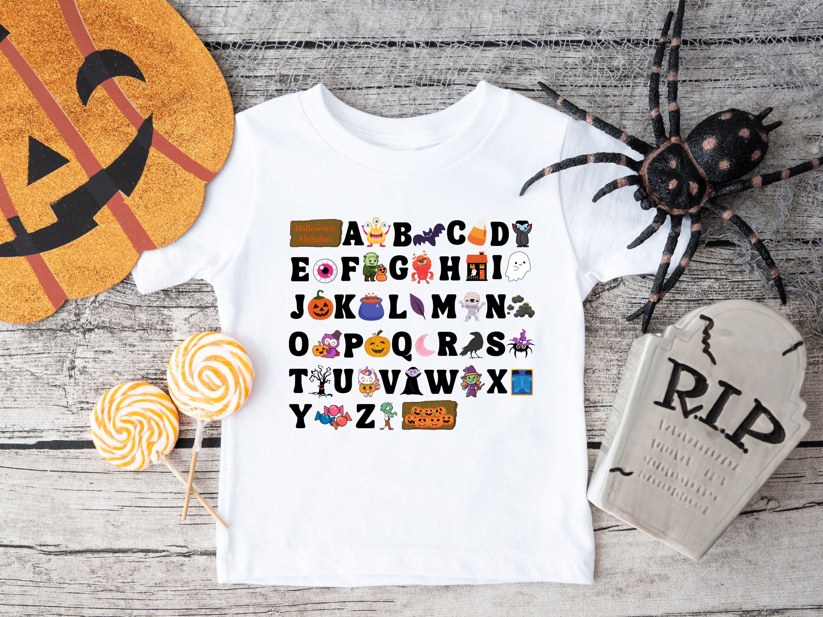 Halloween Teacher Png Halloween Alphabet Png Teacher Fall Shirt, Spooky ...