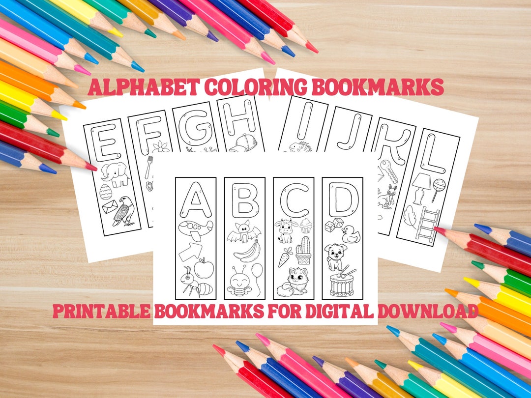 Alphabet Coloring Bookmarks Kids Printable Alphabet Bookmarks A-Z ...