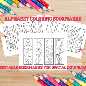 Alphabet Coloring Bookmarks Kids Printable Alphabet Bookmarks A-Z ...