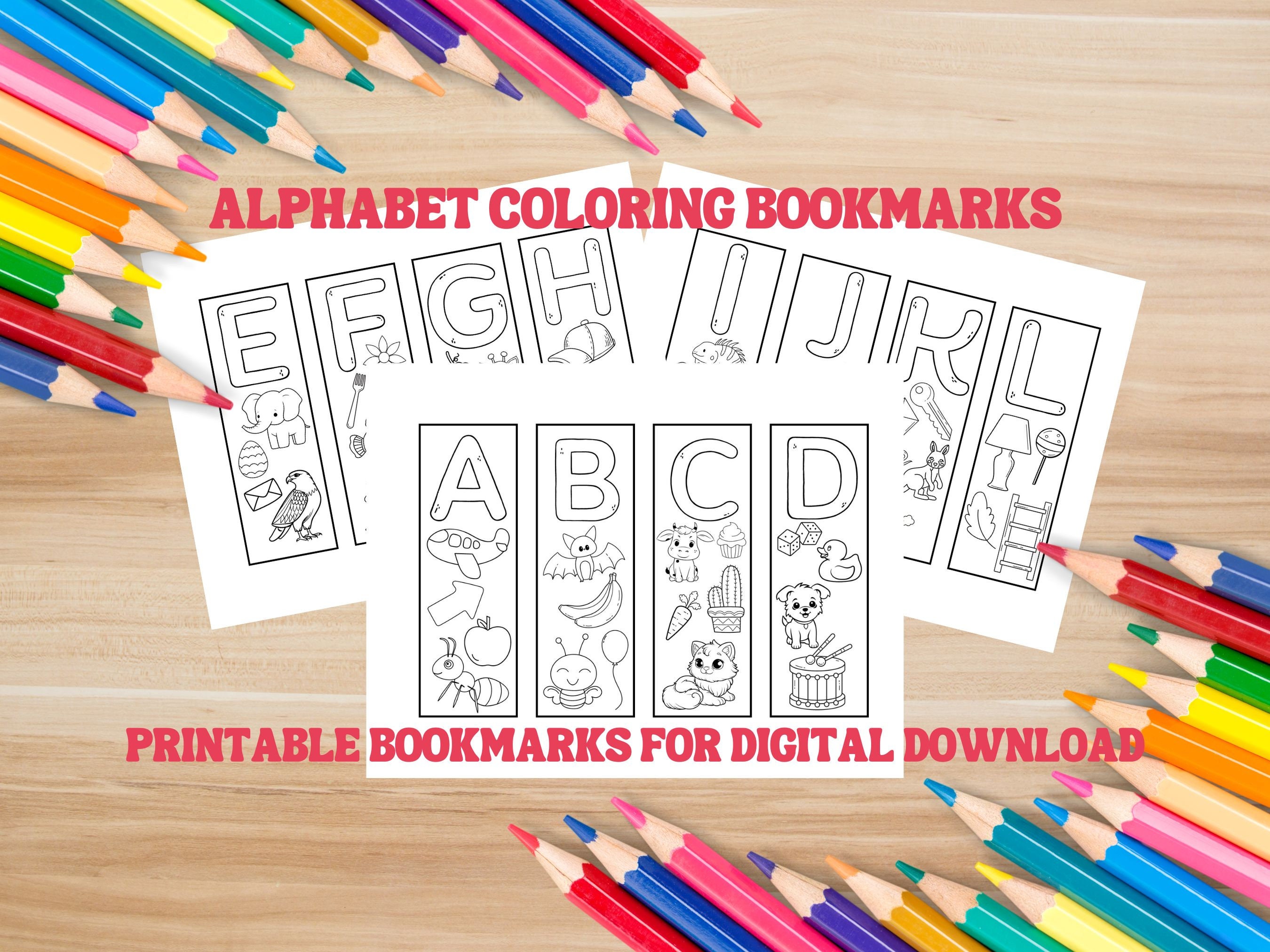 Alphabet Coloring Bookmarks Kids Printable Alphabet Bookmarks A-Z ...