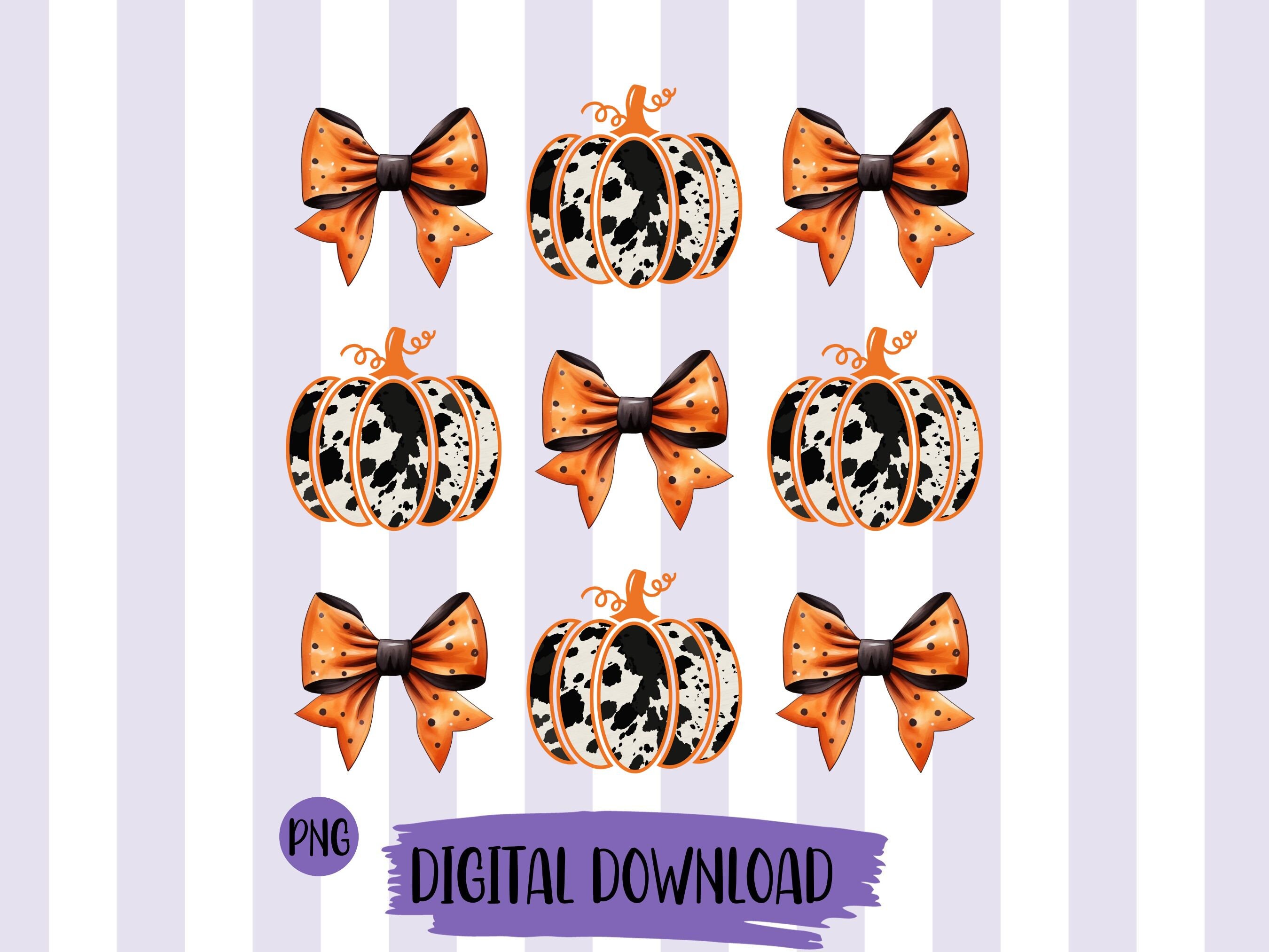 Halloween Pumpkin Png Coquette Bow Halloween Png Gothic Png Orange Bows ...