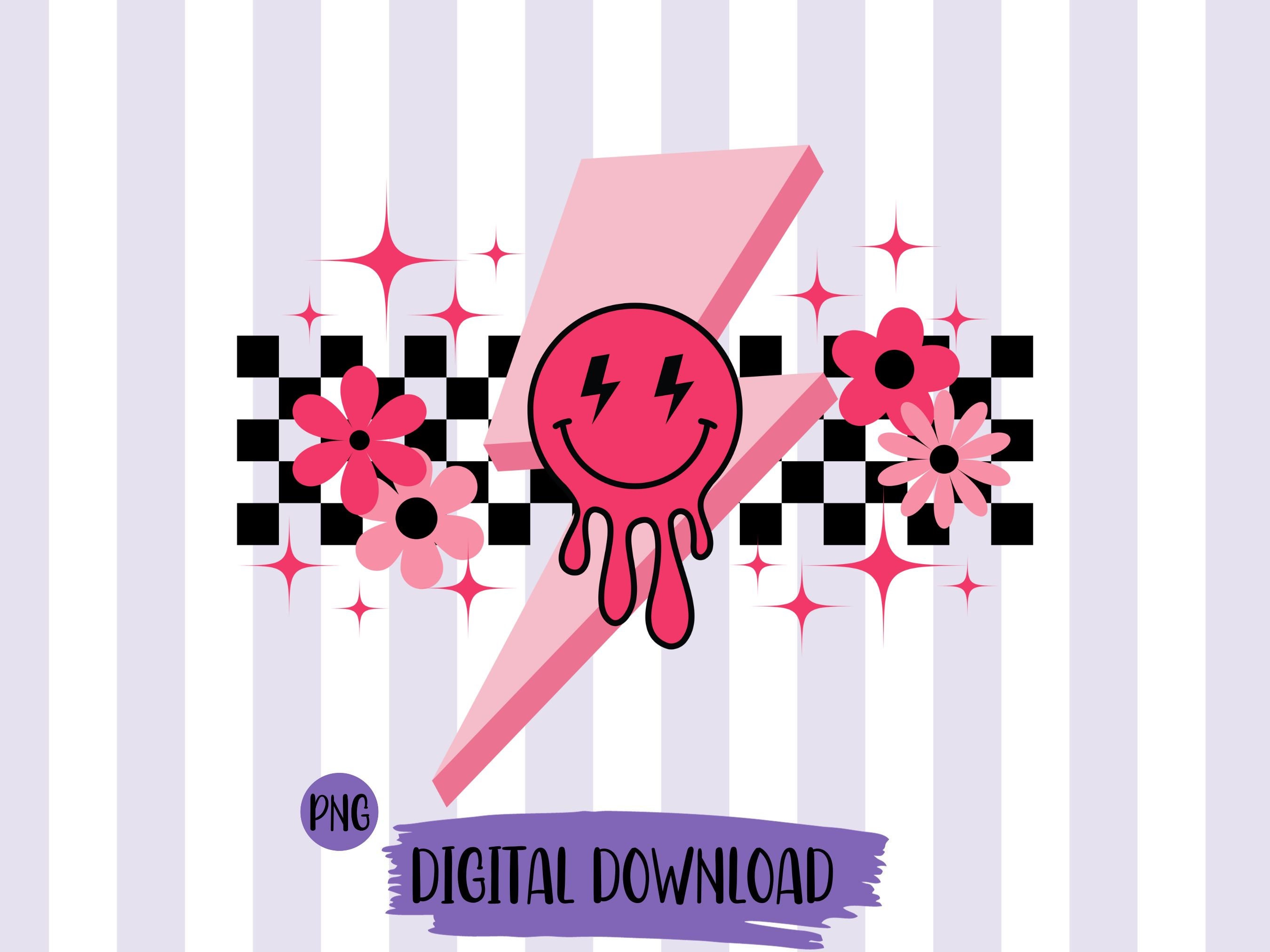 Checkered Smiley Face Lightning Bolt Png Melting Smiley Face Png Groovy ...