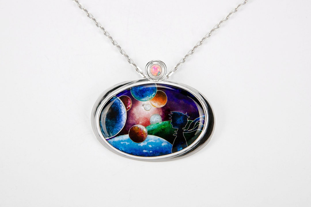 The Little Prince Pendant. Handmade Georgian Cloisonne Enamel. 925 ...