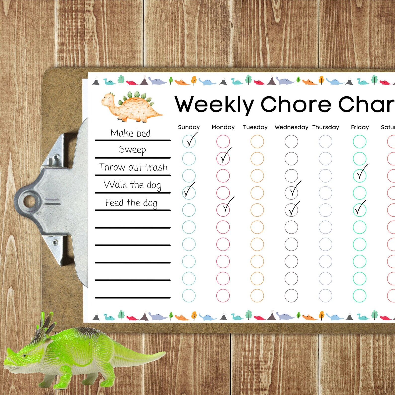 Dinosaur Chore Charts Weekly and Daily Chores - Etsy