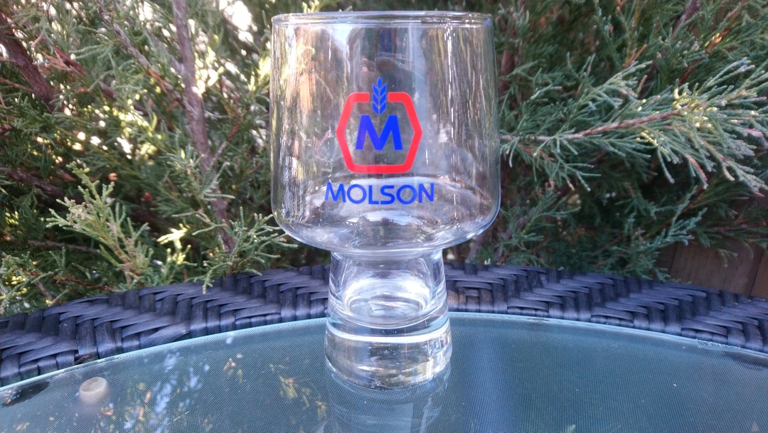 Molson Collectible Vintage Beer Glass, Barware Glass, Pint Glass, Blue ...