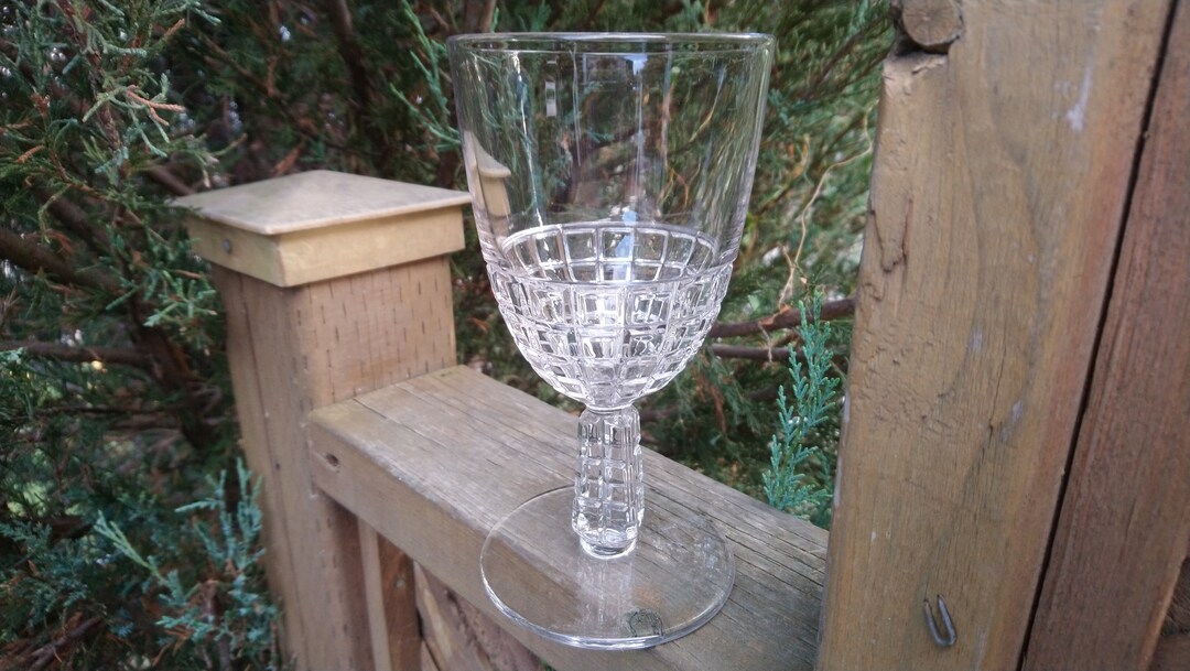 Antique Glass Goblet, Collectible Glassware, Barware Glass, Pressed ...