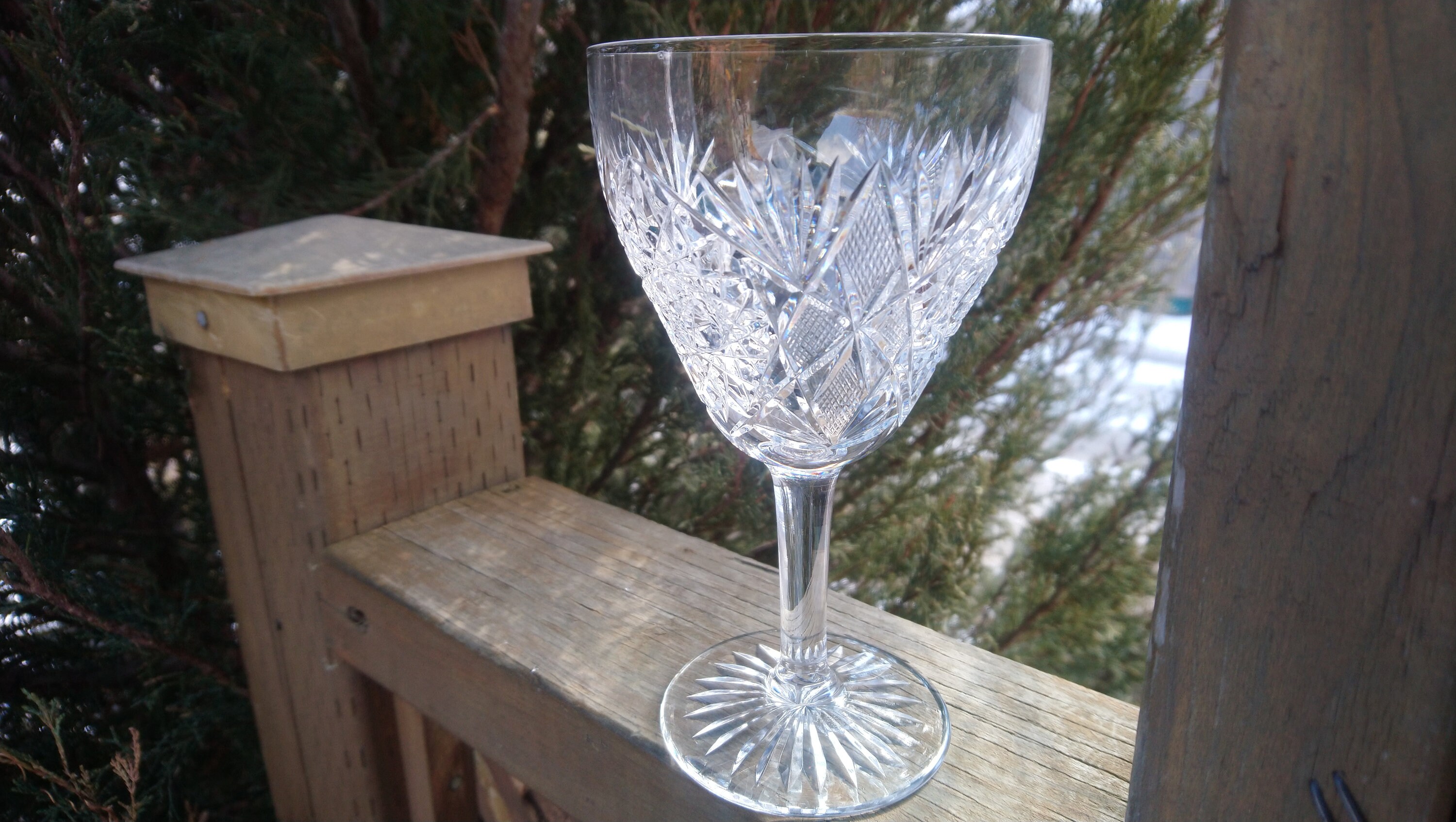 Vintage Lead Crystal Wine Glasses Set of Four Cut and - Etsy
