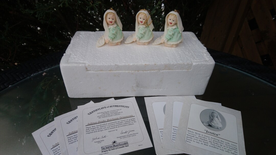 Ashton-drake Heirloom Ornaments,figurines, Set of Three Jessica Hanging ...