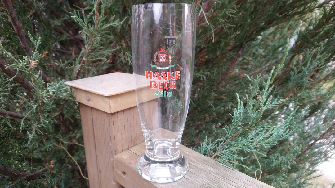 Haake Beck Pils Vintage Collectible Beer Glass, Barware Glass, Pilsner ...