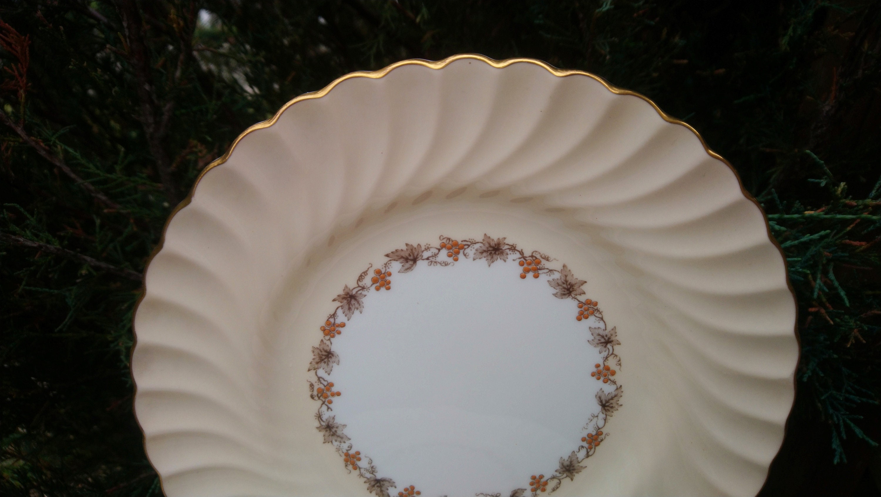Minton "vineyard" Pattern, Discontinued 1943-1960, Buff Swirl Rim ...