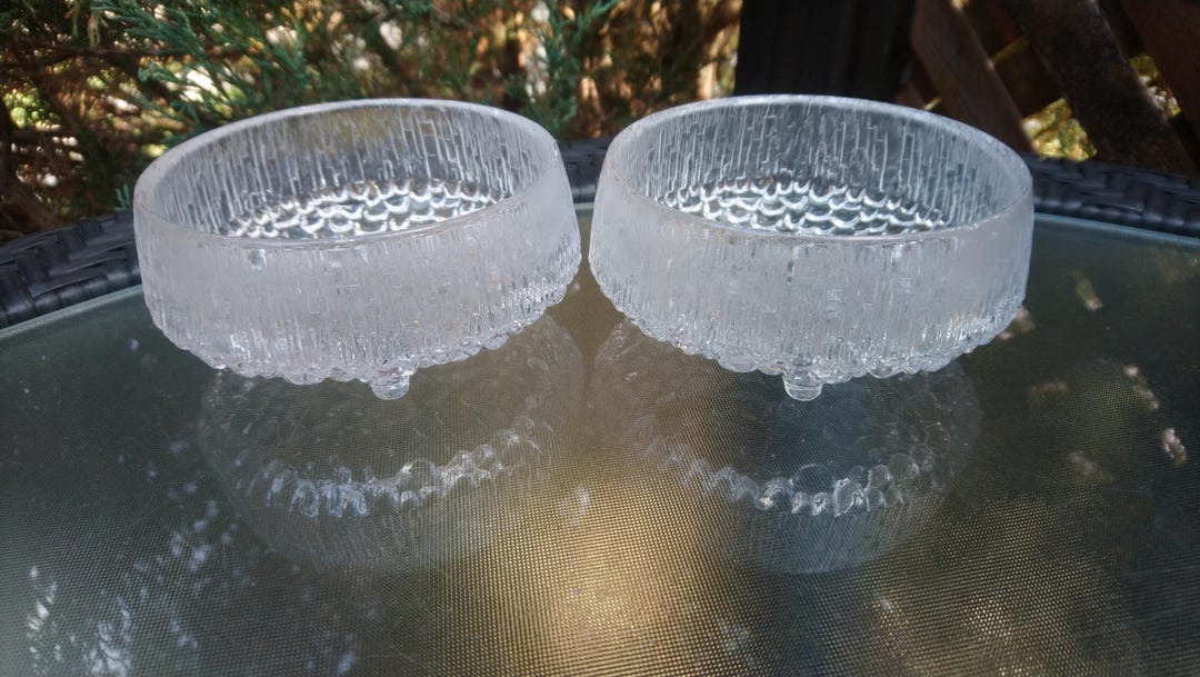 Iittala Ultima Thule Footed Glass Dessert Bowls, Tapio Wirkkala Finnish ...