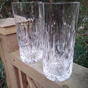 Lead Crystal Water Glasses,set of Four, Heavy Crystal Barware Highball ...