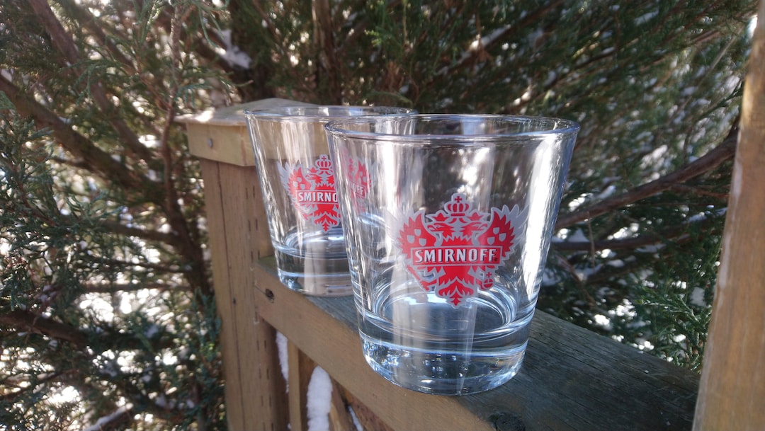 Smirnoff Vodka Glasses, Set of Two, Rocks Glasses, Mixed Drink Glasses ...
