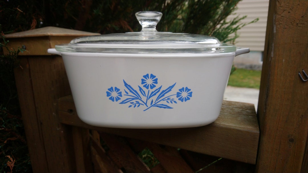 Vintage Corning Ware, Blue Cornflower Pattern, A 1.5 B, Square Handled ...