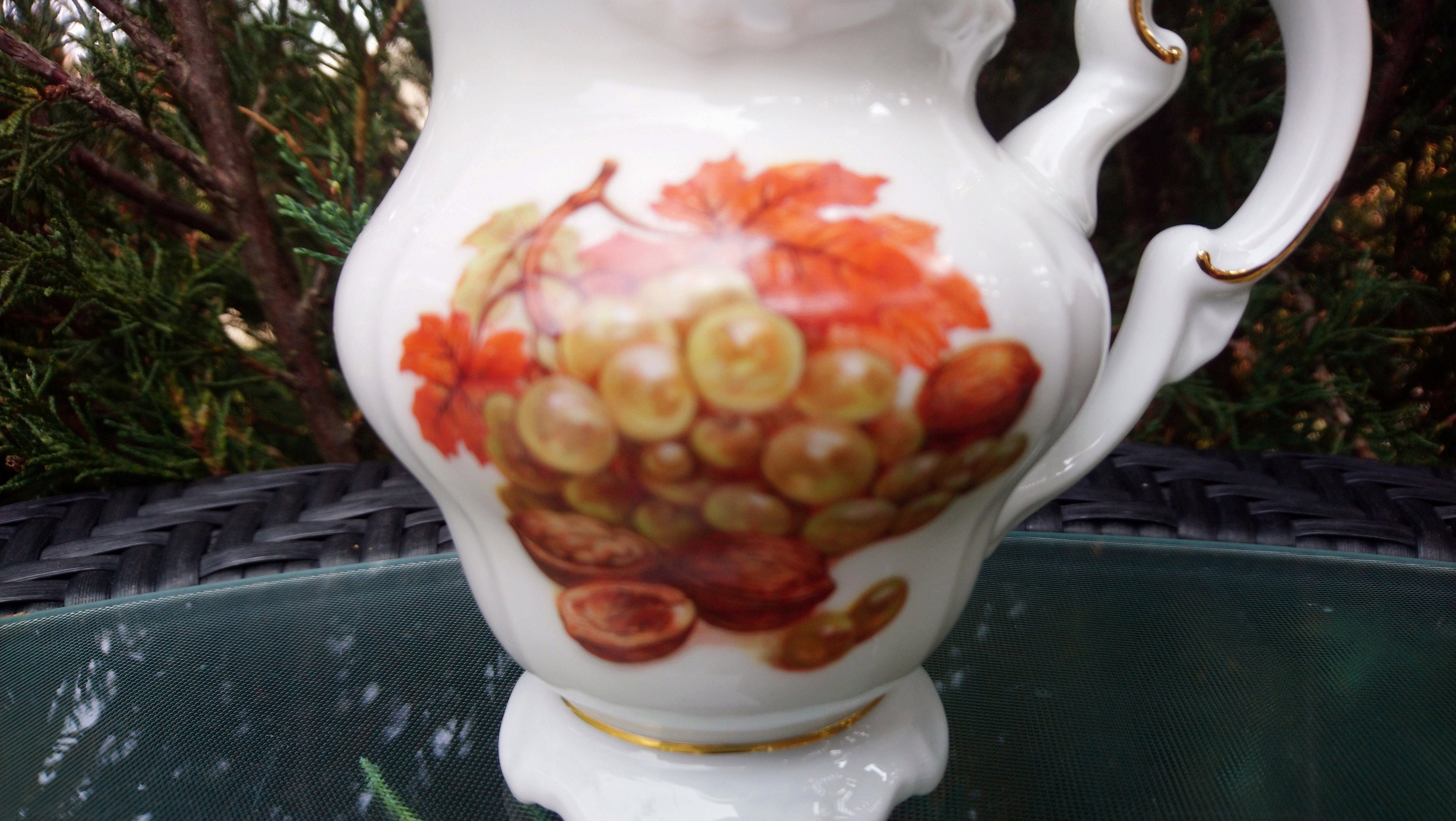 Weimar Porzellan, Made in Germany, Cream Pitcher, Various Fruits and ...