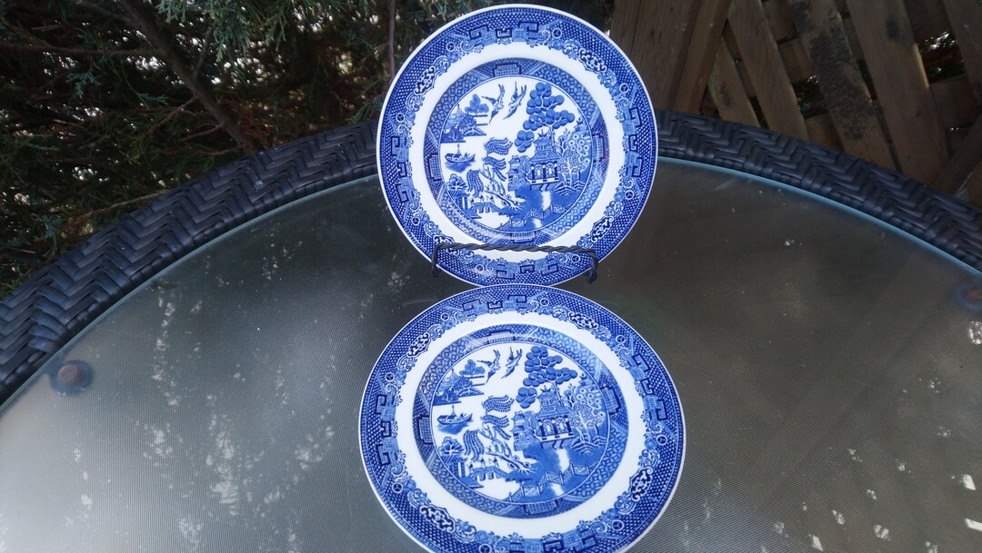 Johnson Brothers, Blue Willow, Double Warrant, Set of Two Bread and ...
