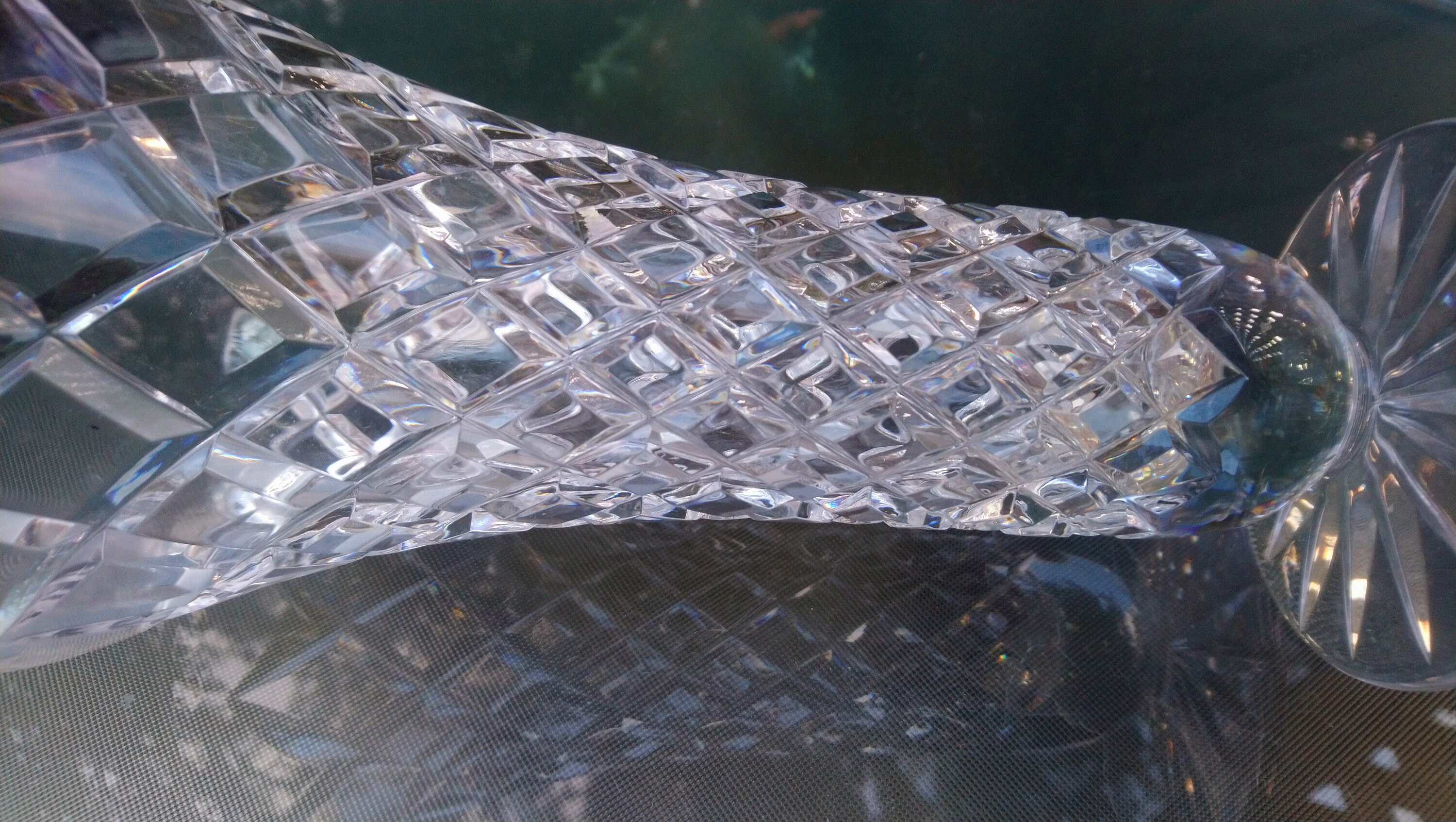 Vintage Crystal Vase Crystal Glassware Diamond Pattern Lead - Etsy