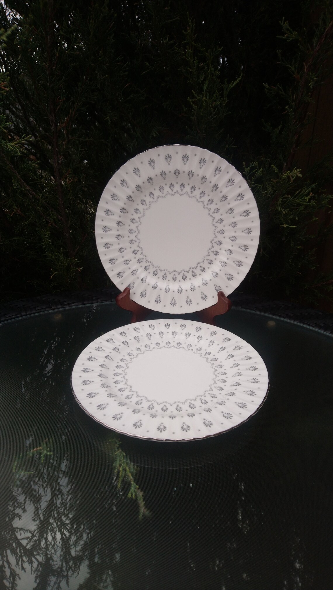 Paragon Regency Print Pattern Gray Design On White Bone | Etsy