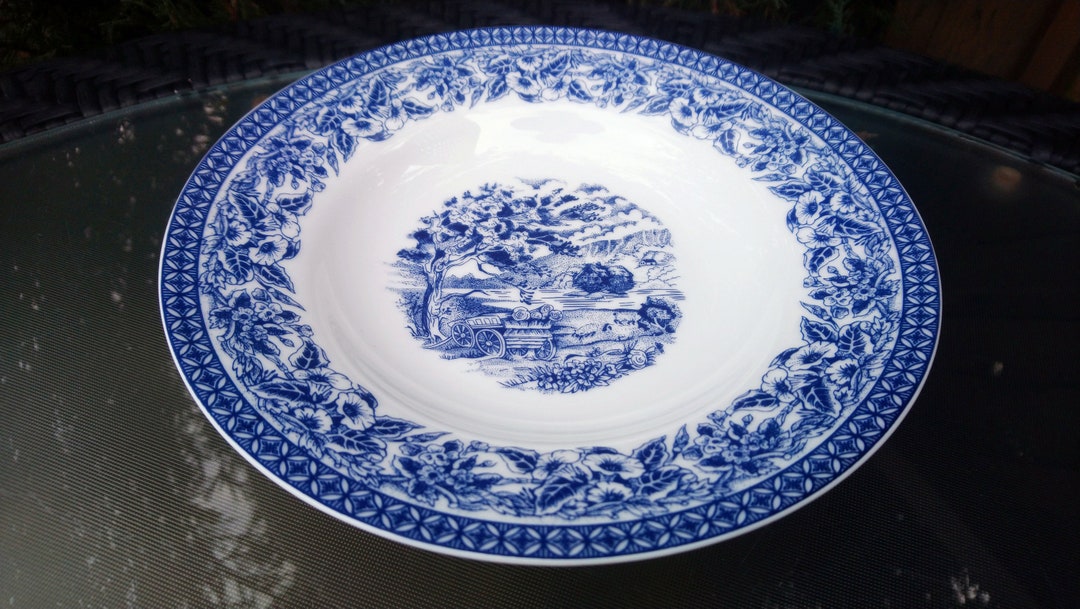 Royal Heritage Fine Porcelain Country Cottage Pattern Blueware Bowl ...