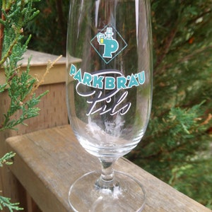 Vintage "parkbrau Pils" Collectible German Tulip Stemmed Beer Glass ...
