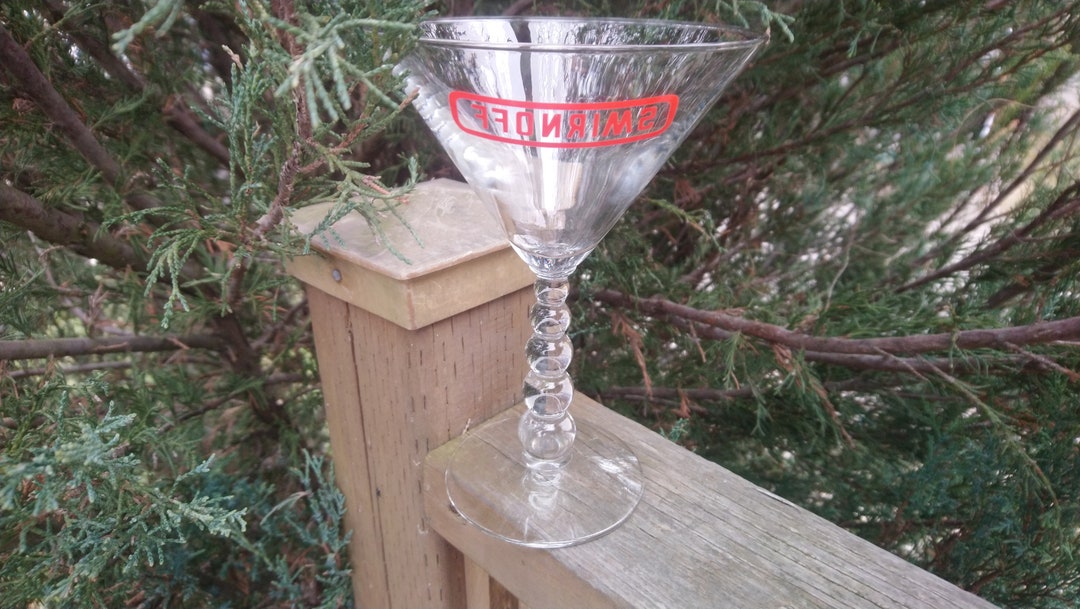 Smirnoff Vodka Martini Cocktail Glass, Barware Glass, Collectible ...