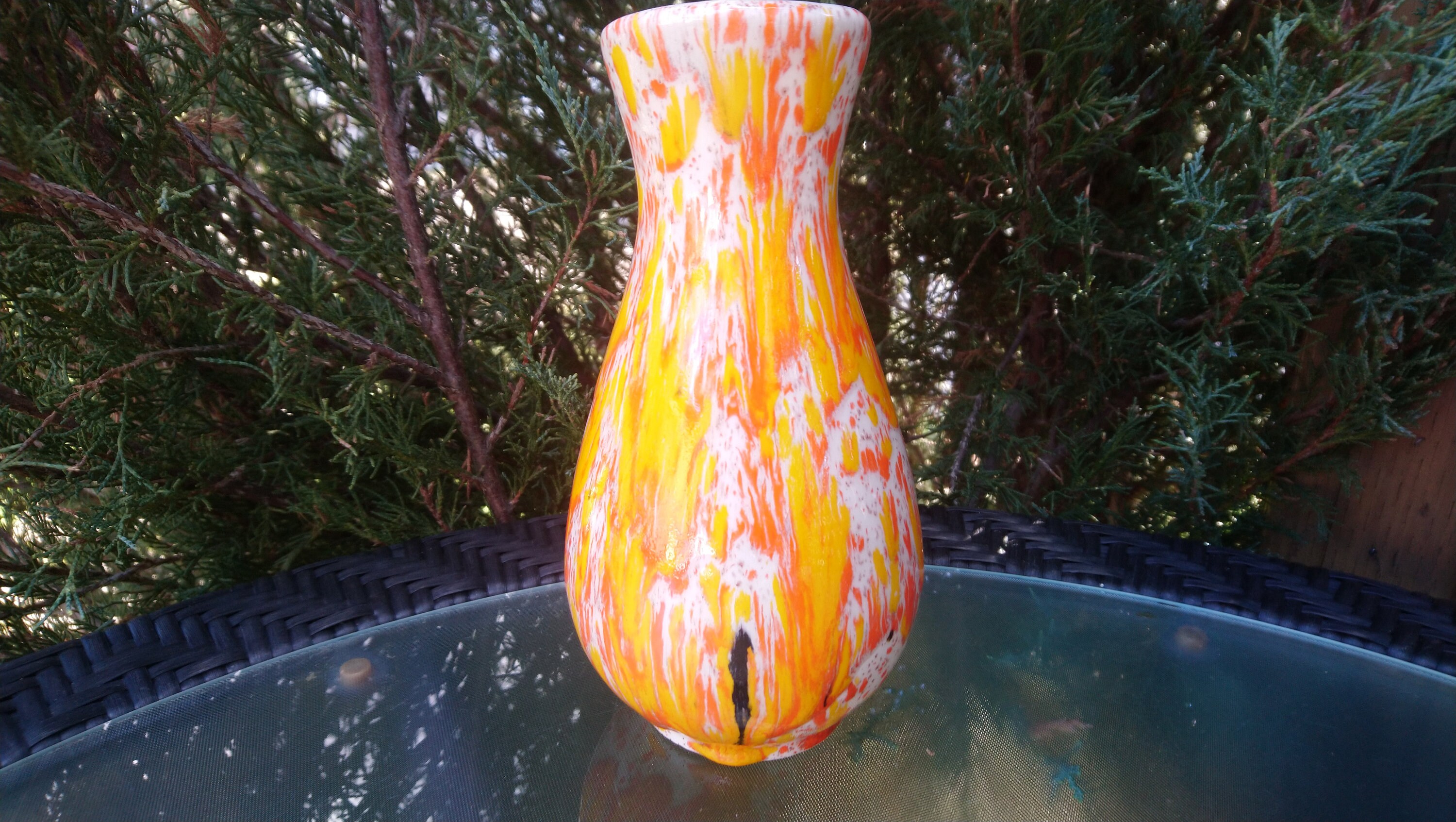 Mid Century Splatter Pottery Pitcher or Vase Table - Etsy