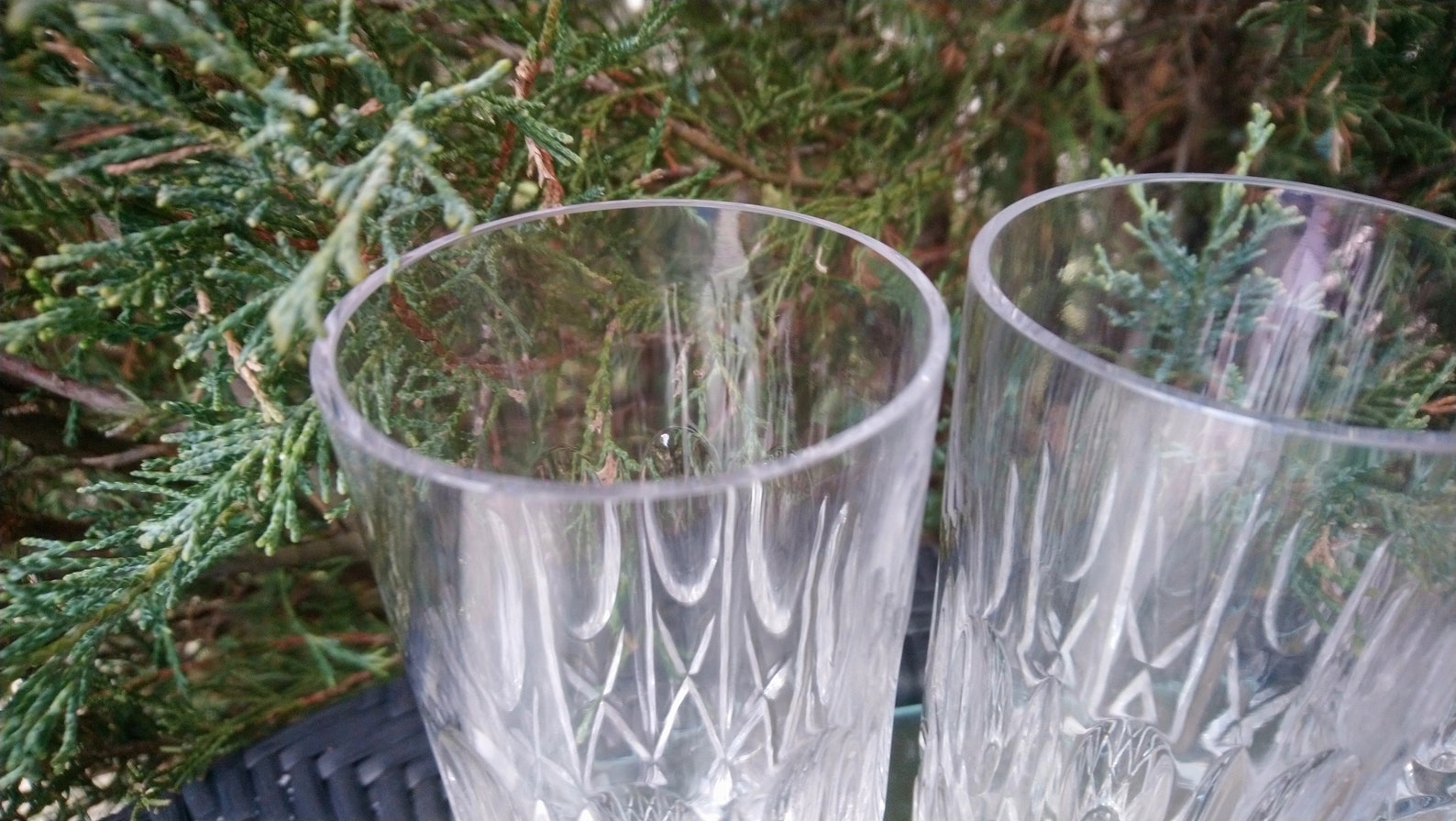 Lead Crystal Water Glasses,set of Four, Heavy Crystal Barware Highball ...