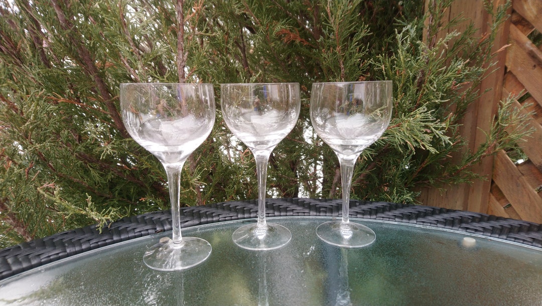 Orrefors Sweden Crystal Stemmed Wine Glasses-set of Three, Barware ...
