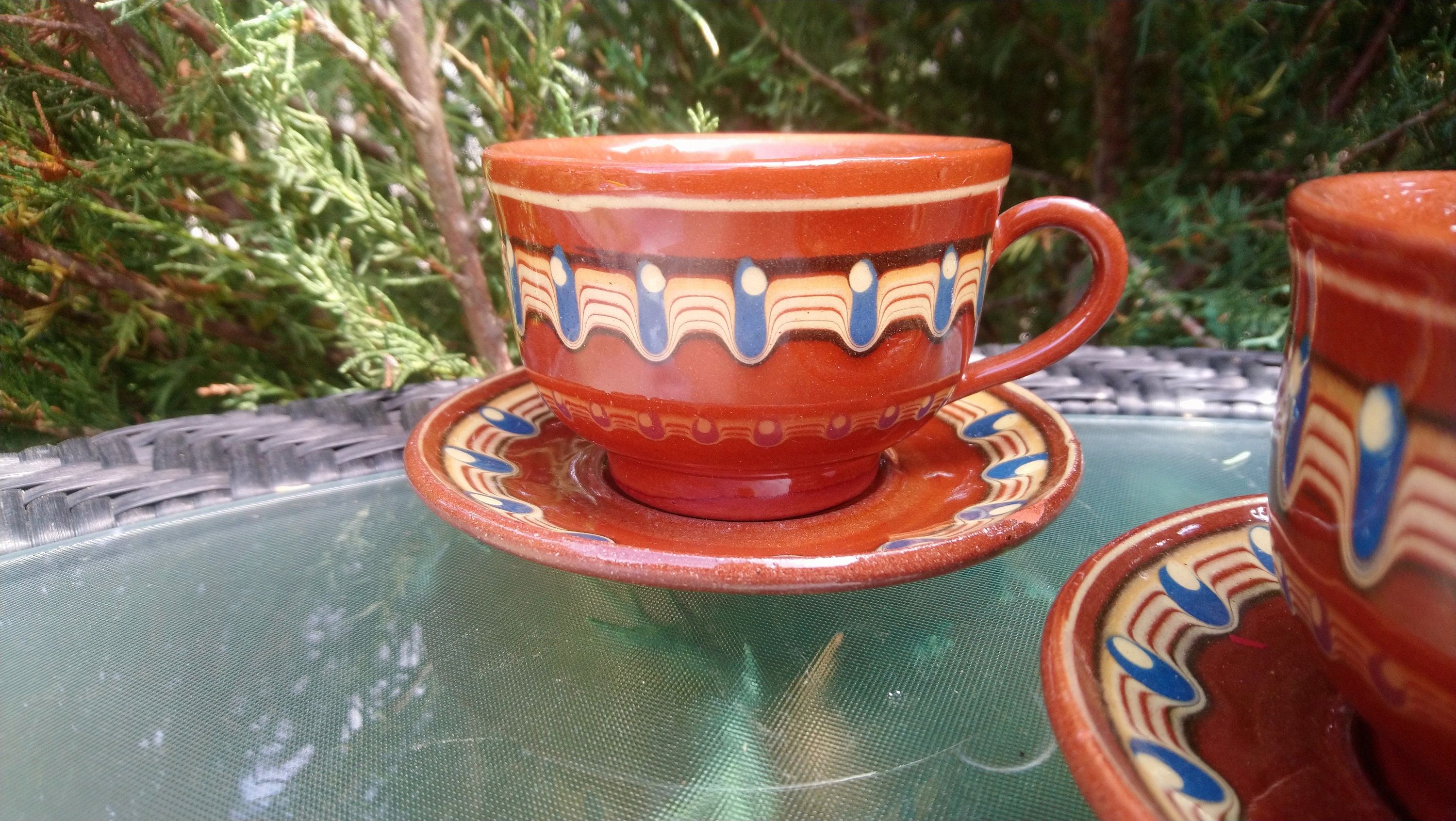 Vintage Troyan Pottery Of Bulgaria Set Of Two Coffee Cups | Etsy