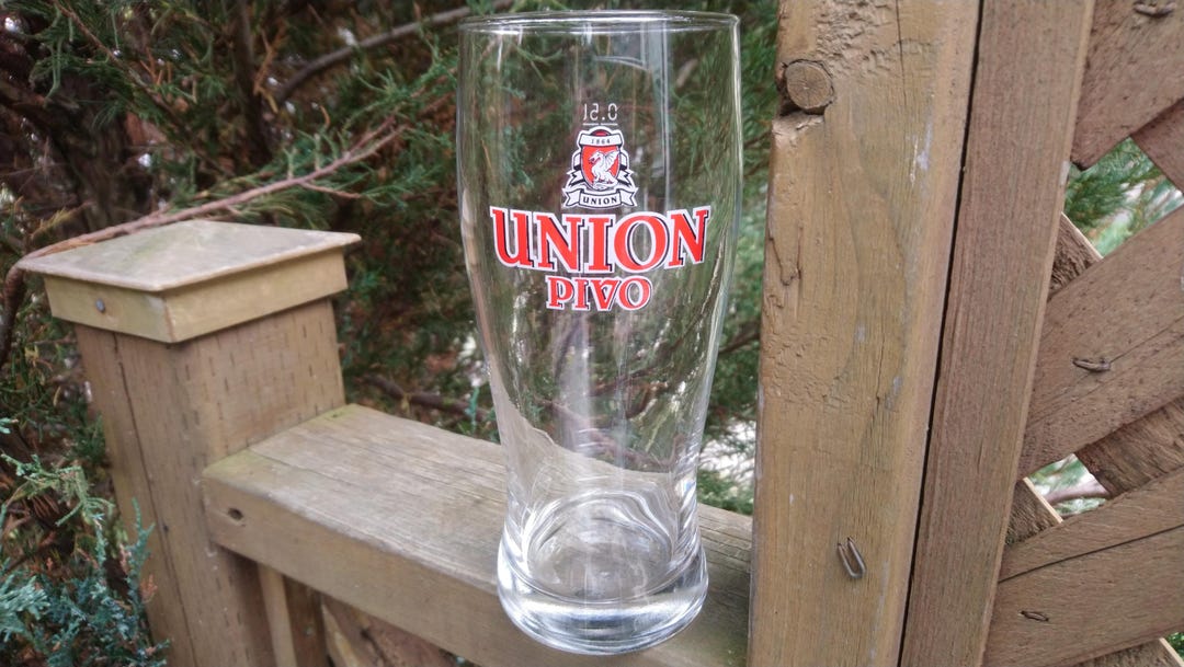 Union Pivo Beer Glass, European Pale Lager, Barware Glass, Vintage ...