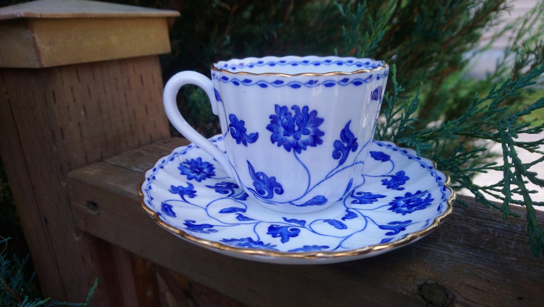 Spode Copeland Colonel Pattern 395839 Teacup and Saucer Plate, Blue ...