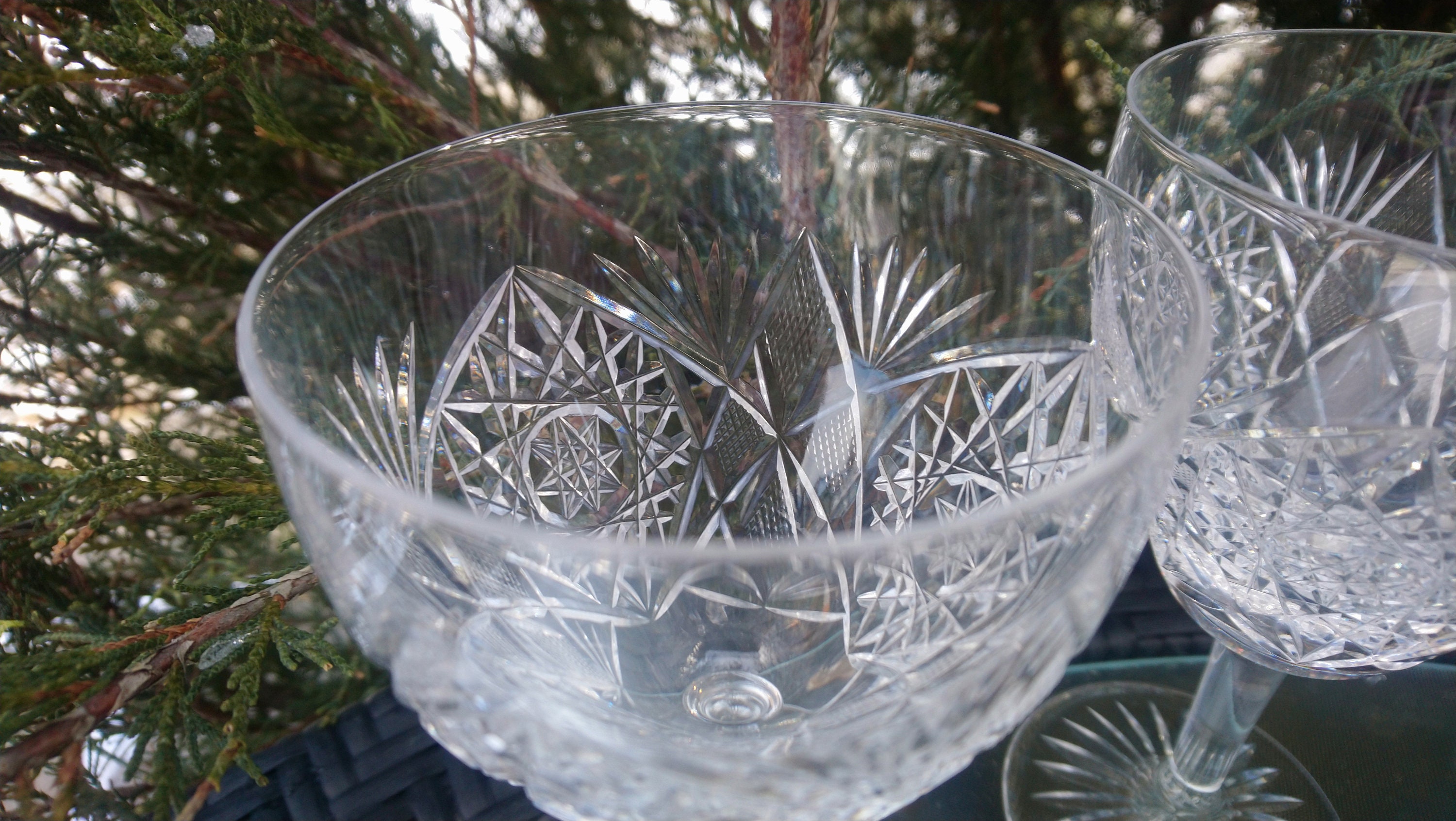 Vintage Lead Crystal Wine Glasses Set of Four Cut and - Etsy