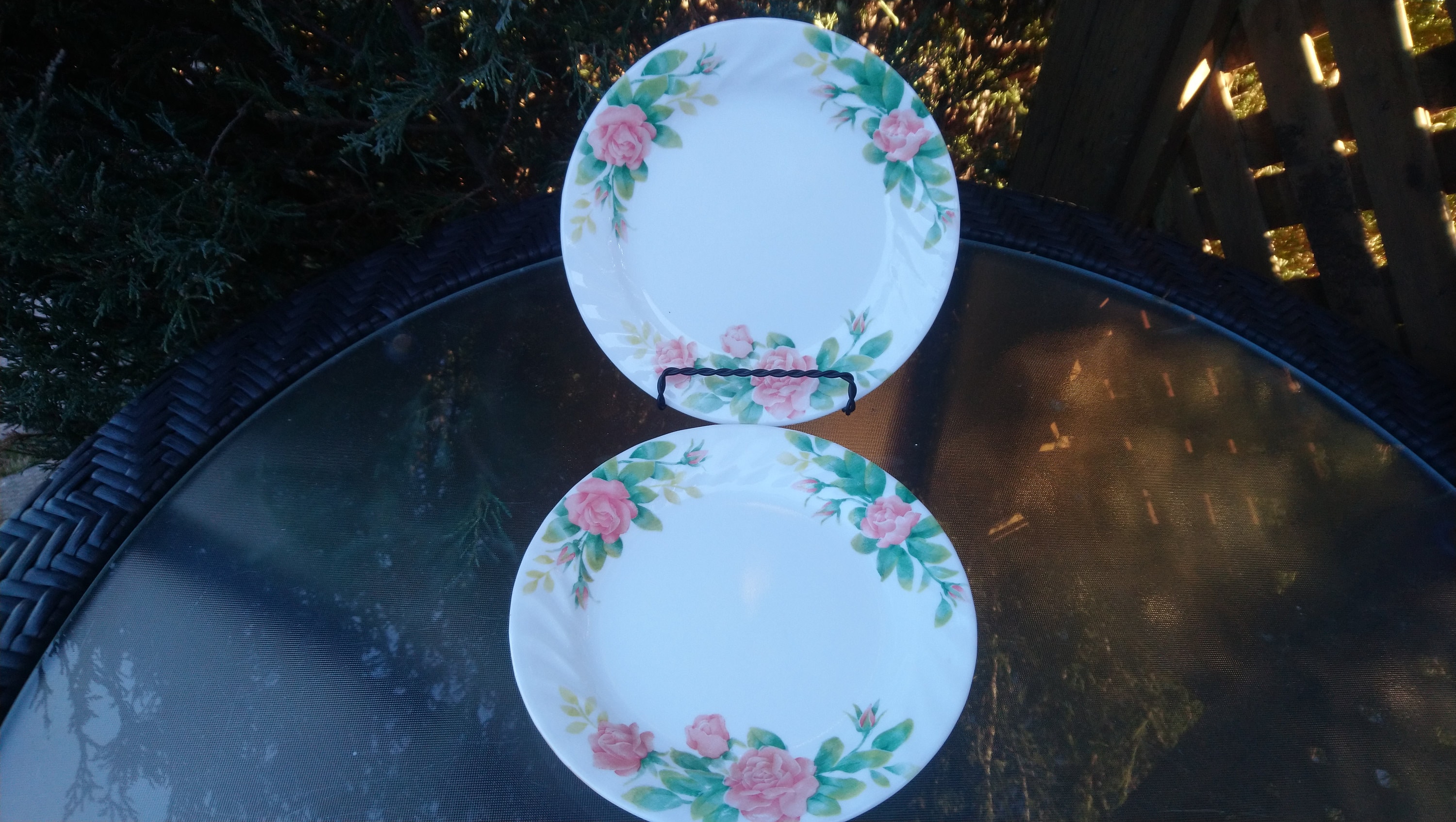Corelle by Corning, Elegant Rose Pattern, Discontinued 2000-2002, Pink ...