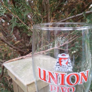 Union Pivo Beer Glass, European Pale Lager, Barware Glass, Vintage ...