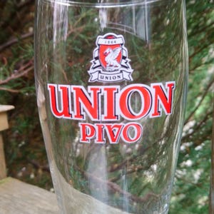 Union Pivo Beer Glass, European Pale Lager, Barware Glass, Vintage ...