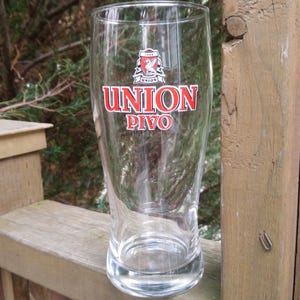 Union Pivo Beer Glass, European Pale Lager, Barware Glass, Vintage ...