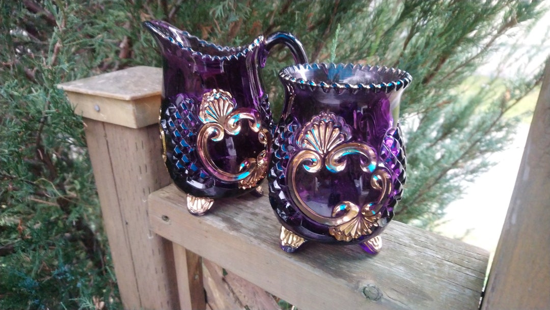 Antique EAPG Riverside Glass Croesus Amethyst 1897-1904 Sugar Bowl and ...