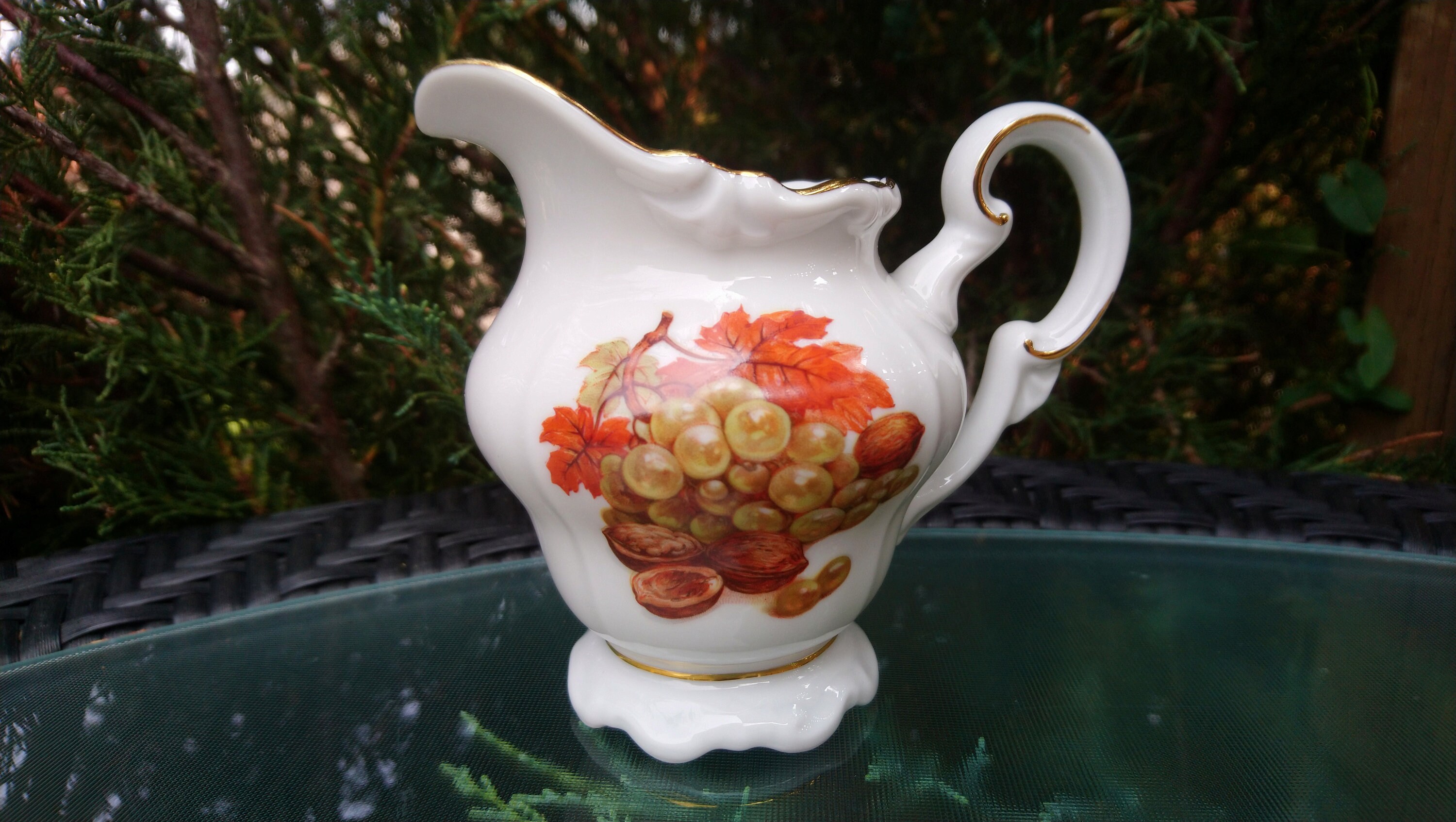 Weimar Porzellan, Made in Germany, Cream Pitcher, Various Fruits and ...