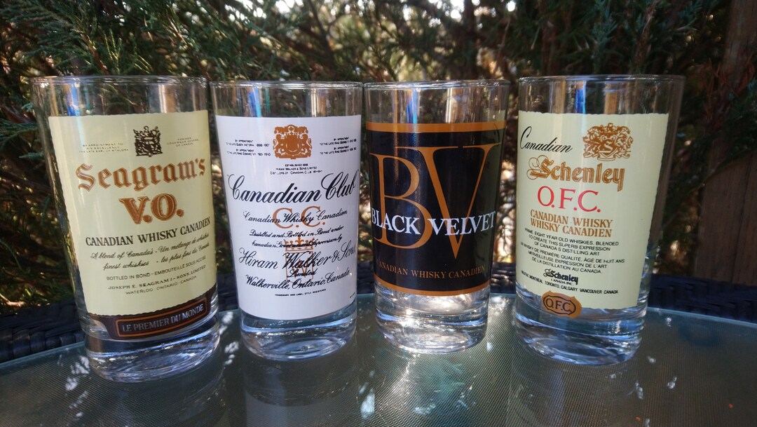Canadian Whisky Glasses Set of Four Canadian Club - Etsy