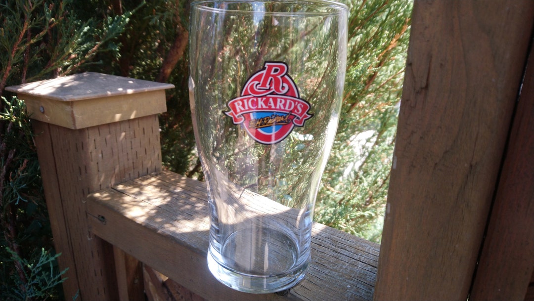 Rickard's Collectible Barware Glass, Drinking Glass, Red, Blue Label ...