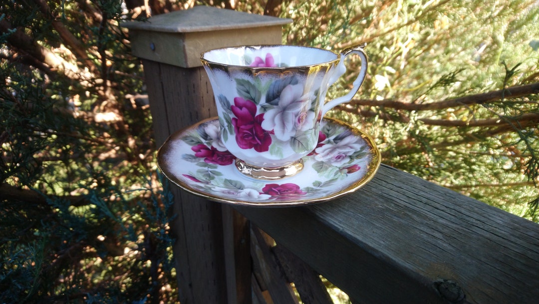 Vintage Elizabethan, Hand Decorated, Bone China, England, Footed Cup ...